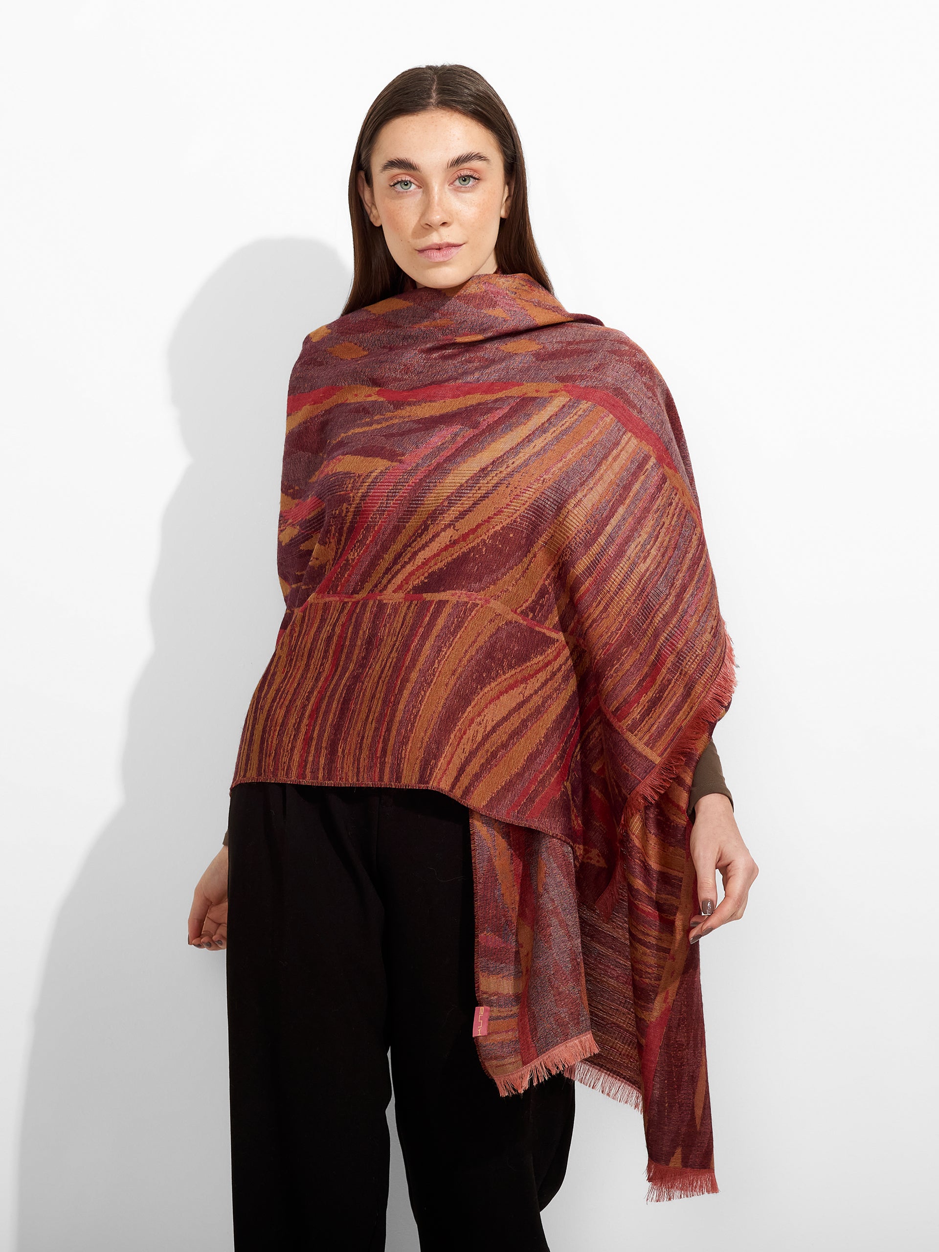 Estola Zubi De Baby Alpaca Color Rojo